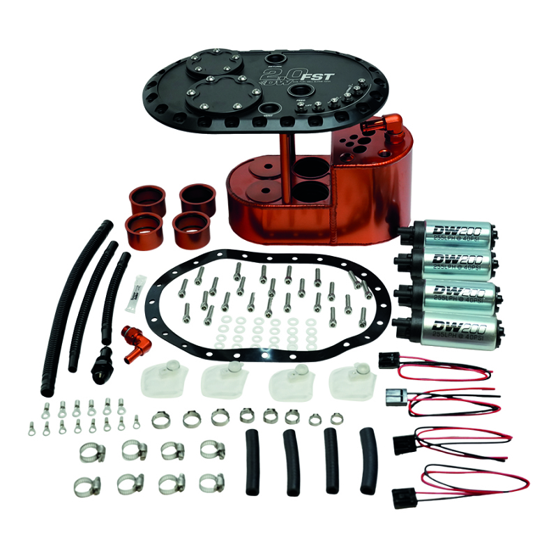 Deatschwerks 2.0L Staged Fuel Cell Surge Tank (Includes 4 DW200 Fuel ...